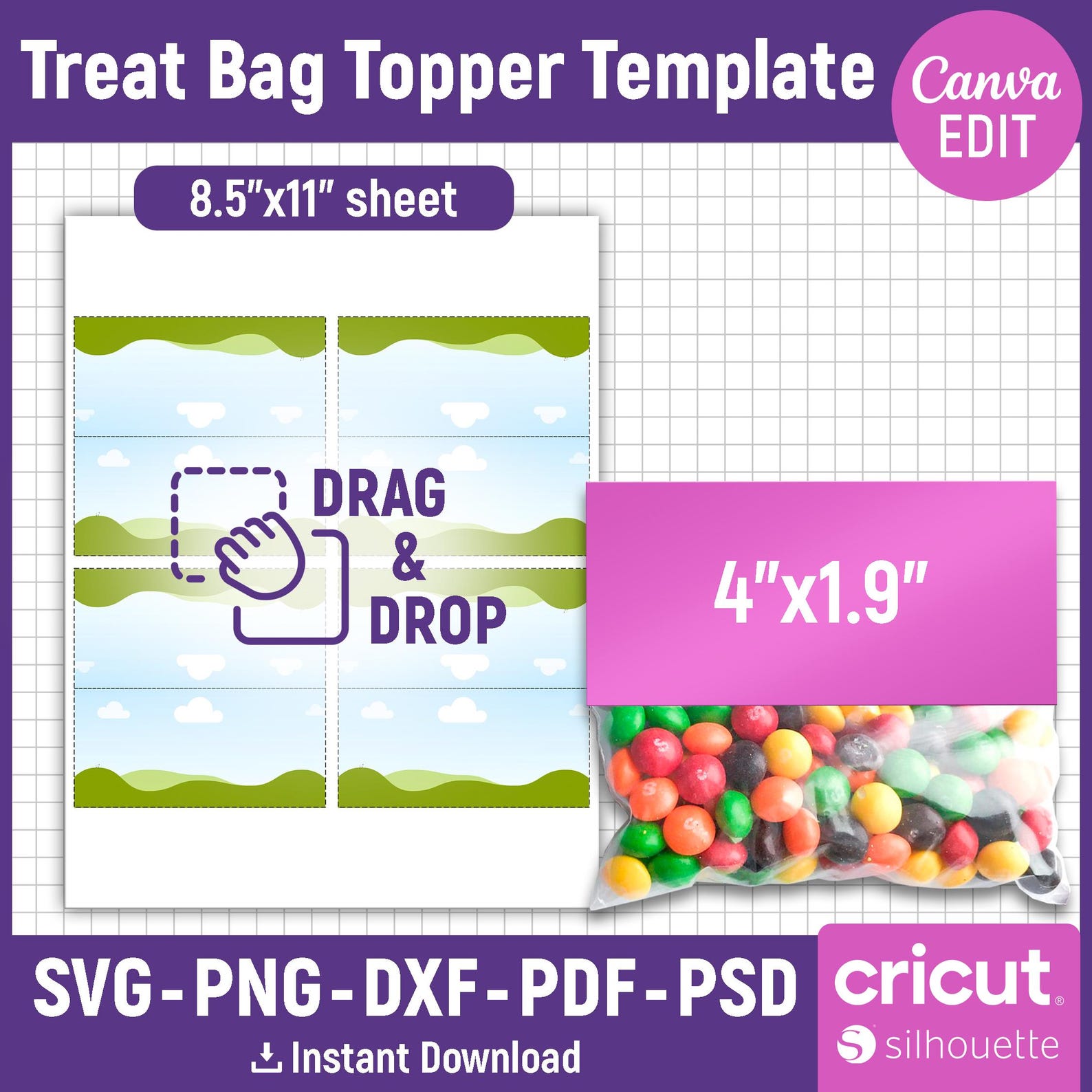 Treat Bag Troppers Template Bundle, Treat Bag Tropper Svg, Candy Pack ...