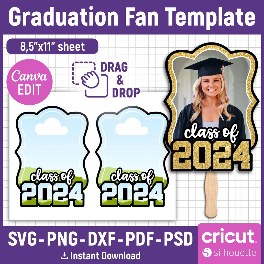 Grad Paddle Fan Template, Custom Grad Fan, Graduation Fan Template ...
