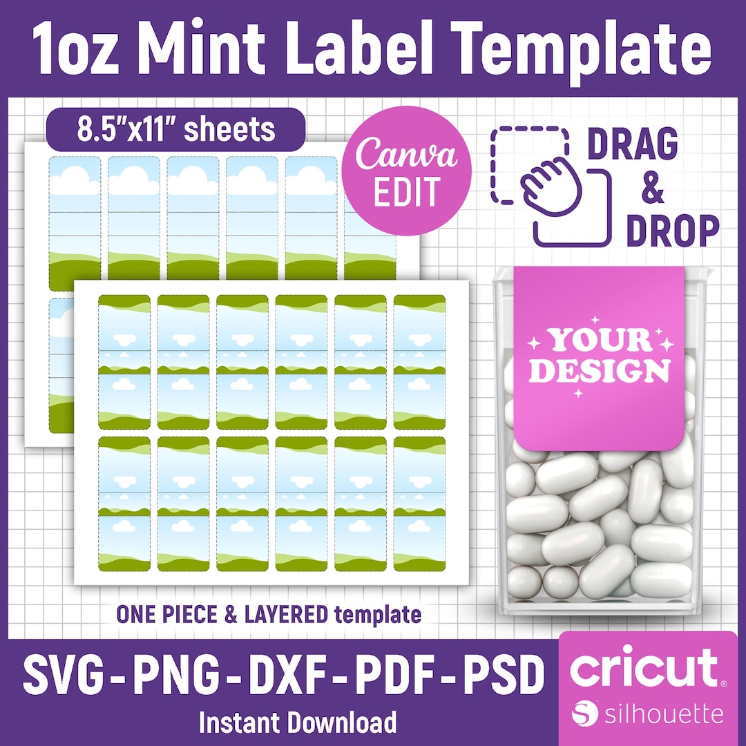 1oz 29g Mint Label Template, Mint Sticker Label, Mint Box Wrapper ...