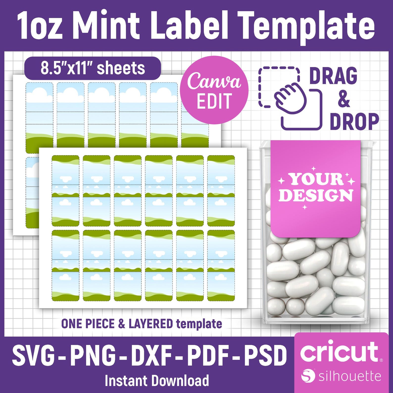 1oz 29g Mint Label Template, Mint Sticker Label, Mint Box Wrapper ...