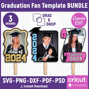 Grad Paddle Fan Template, Custom Grad Fan, Graduation Fan Template ...