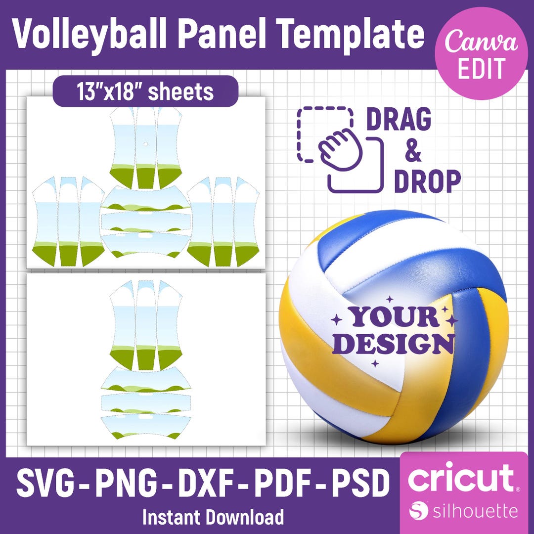 Volleyball Panel Template Svg, Volleyball Panel Blank Template, Custom ...