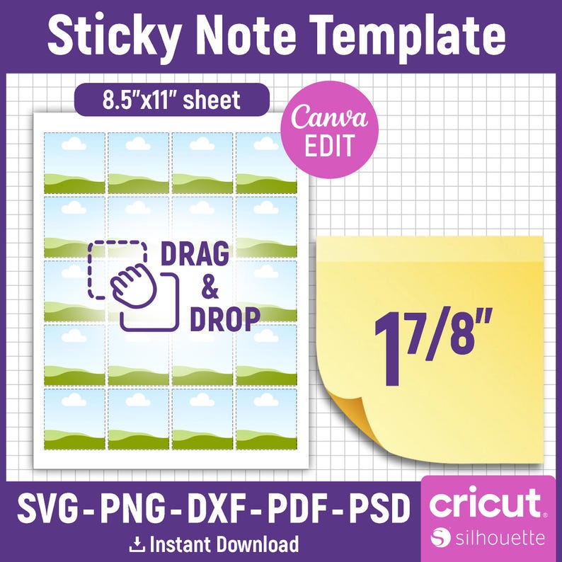 Sticky Note Template, Custom Sticky Notes, Sticky Note Blank, Note Page ...