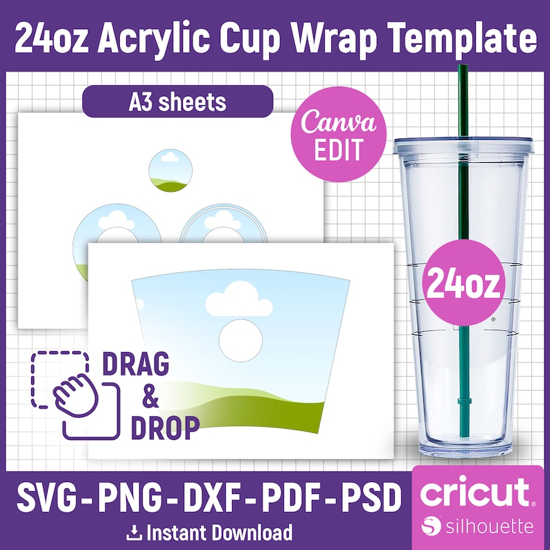 Coffee Cup Template BUNDLE, Coffee Hot Cup Template, Coffee Cold Cup ...
