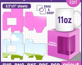 11oz Mug Box Template, Mug Holder Template, Mug Box Template With ...