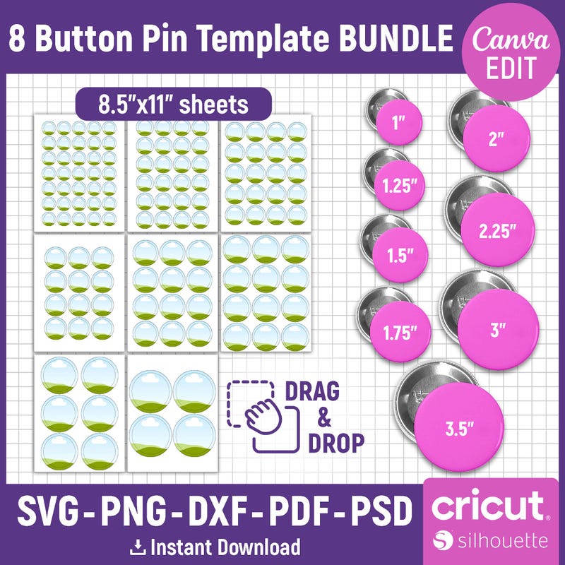 58 Mm Badge Template - Etsy