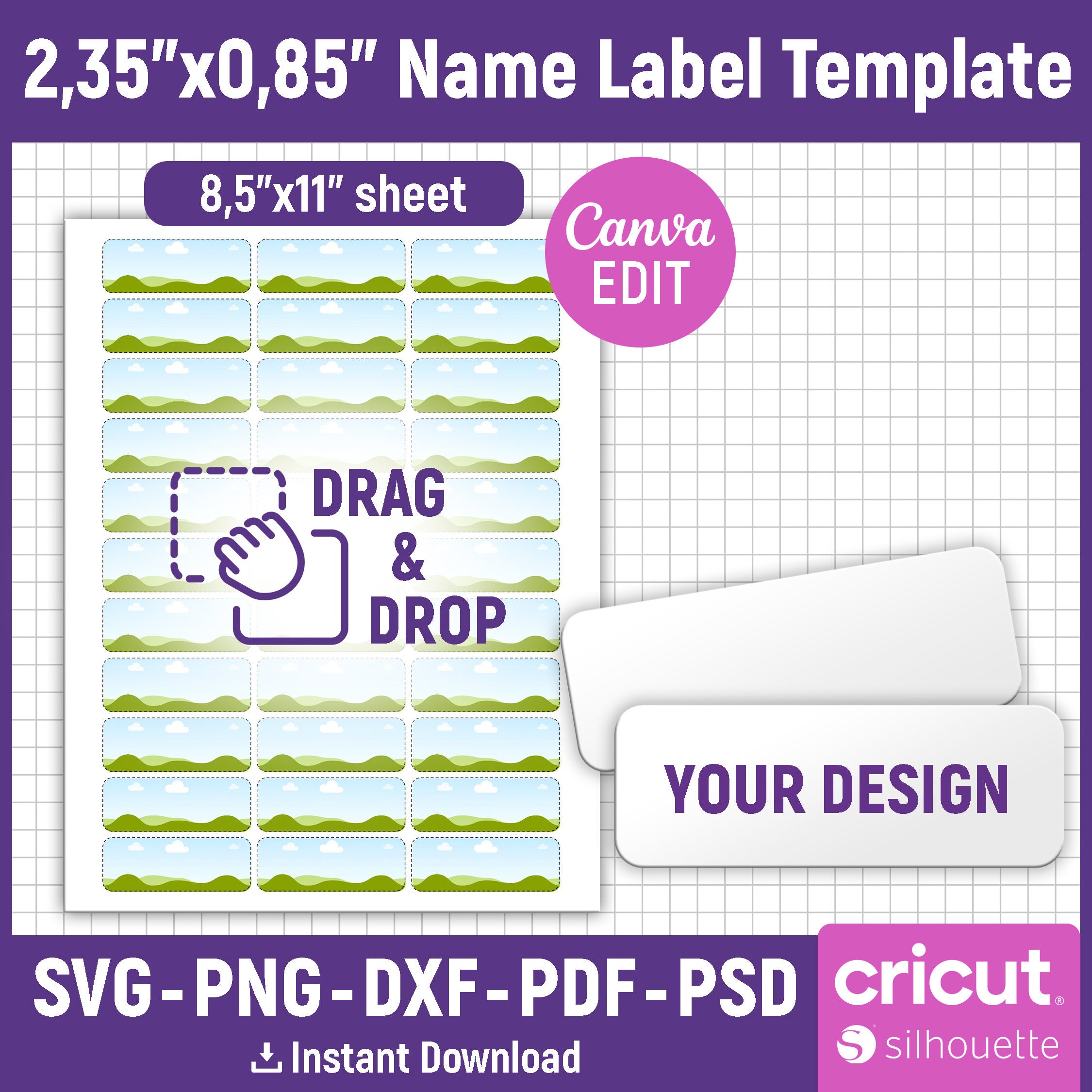Name Labels Template, School Supply Labels Svg, School Label Template ...