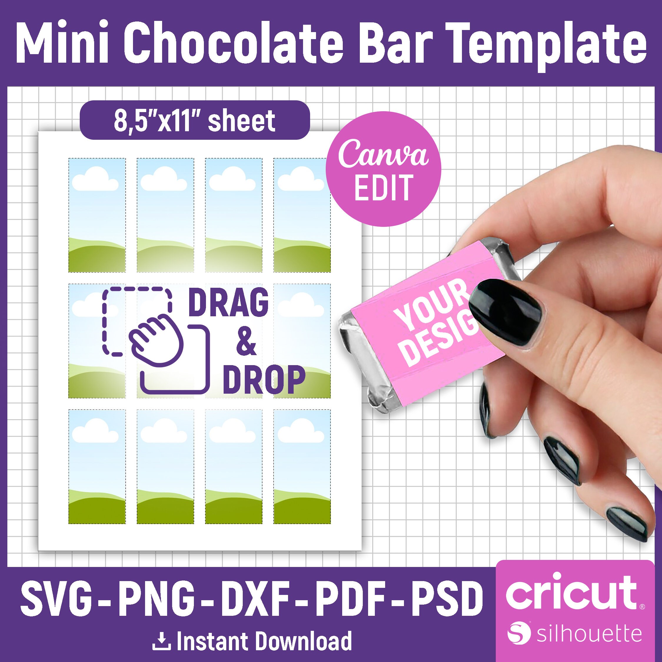 Mini Chocolate Wrapper Template, Candy Bar Wrapper Svg, Mini Candy Bar ...
