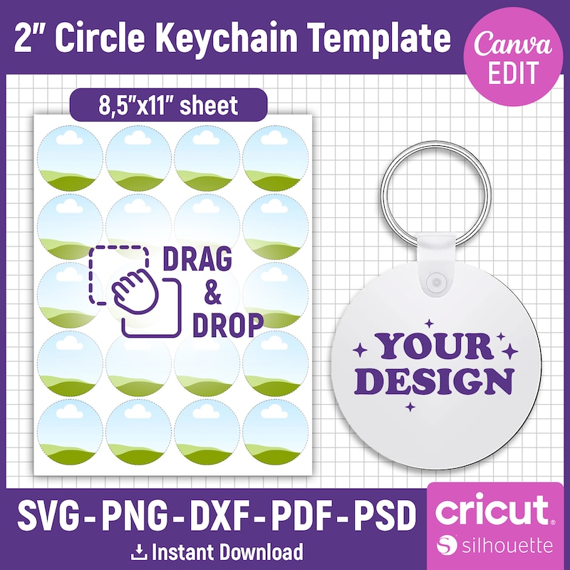 Keychain Template - Etsy