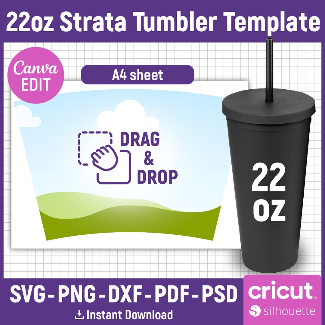 22oz Strata Cup Tumbler Template, 22oz Strata Cup Wrap Template, Strata ...
