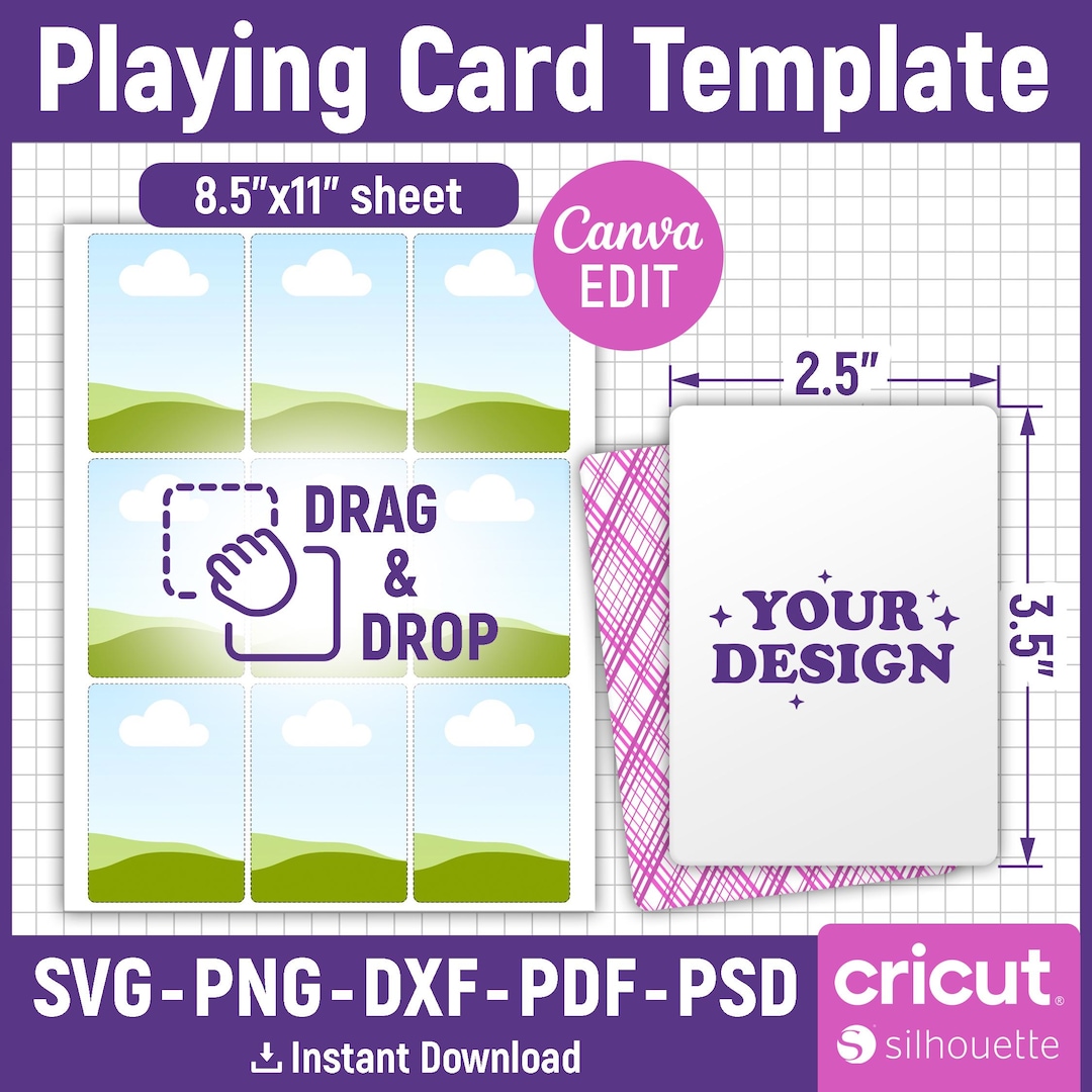 Blank Playing Card Template, Poker Card Template Svg, Editable Trading ...