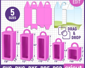 Tall Box Template, Window Box SVG, Box With Handle Template, Size 4 ...