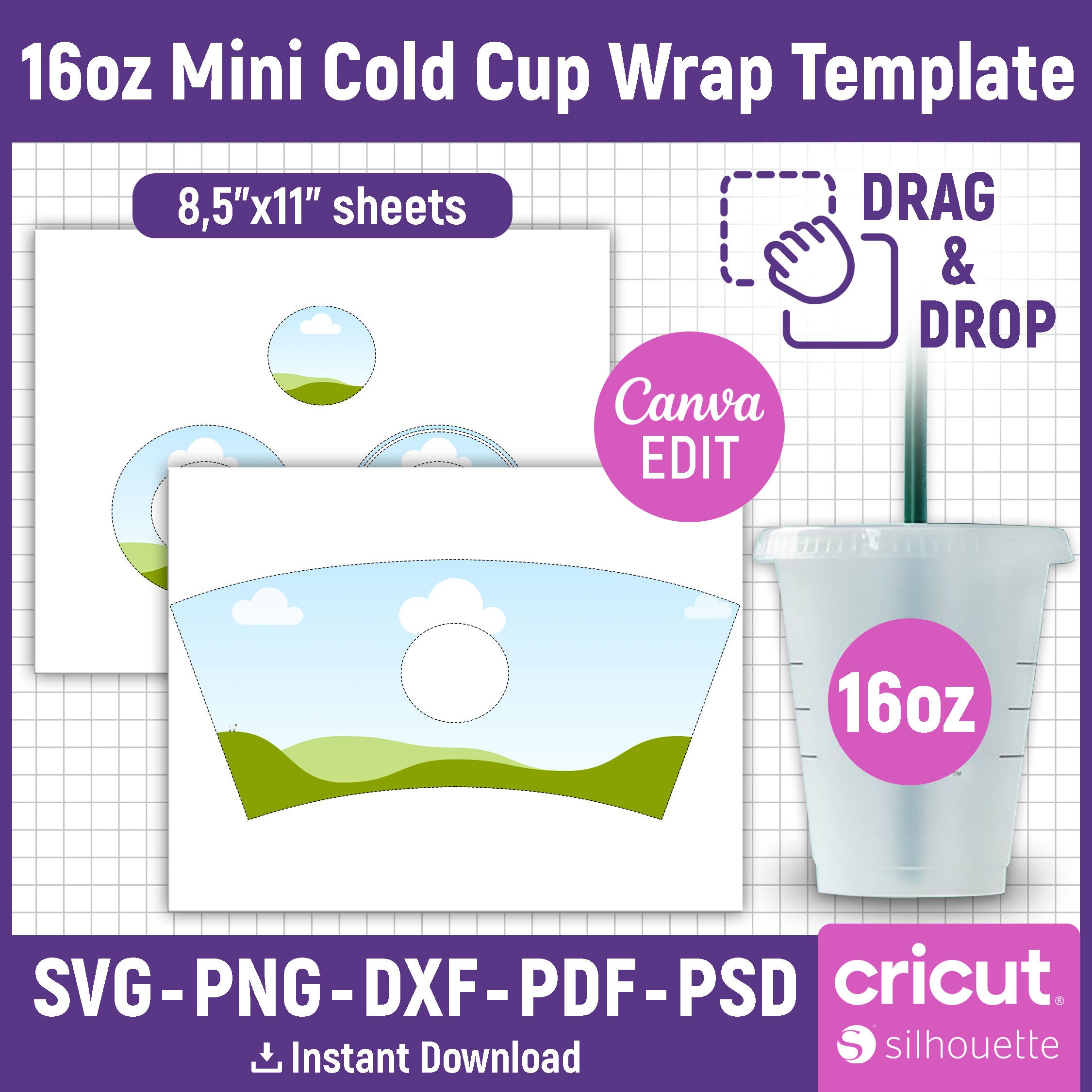 Coffee Cup Template BUNDLE, Coffee Hot Cup Template, Coffee Cold Cup ...