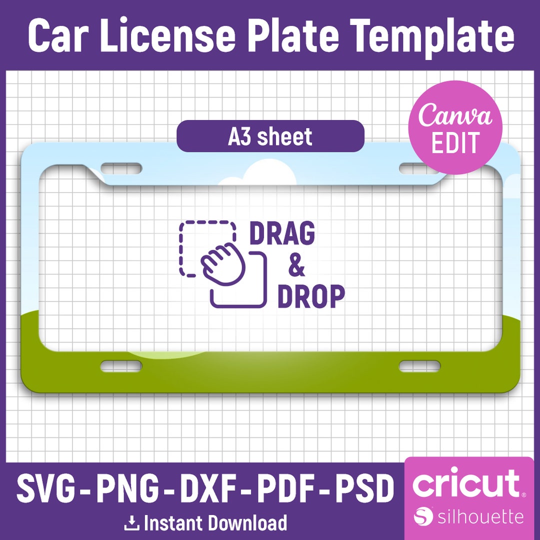 Car License Plate Template, Car License Plate Sublimation Template ...
