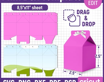 Milk Box Template Svg, Milk Carton Box Template, Gift Box Blank ...