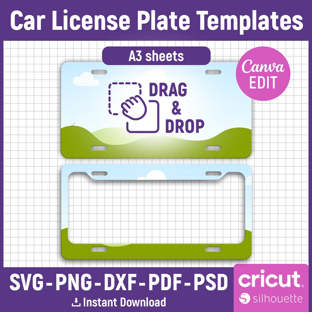Car License Plate Template, Car License Plate Sublimation Template ...
