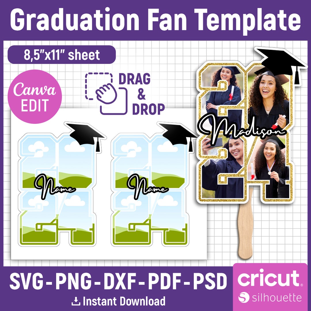 Grad Paddle Fan Template, Custom Grad Fan, Graduation Fan Template ...