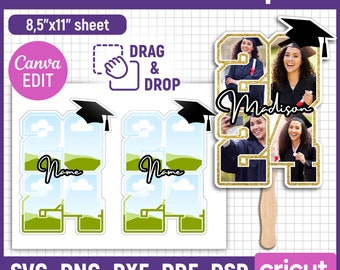 Graduation Fan Template, Grad Paddle Fan Template, Custom Grad Fan ...