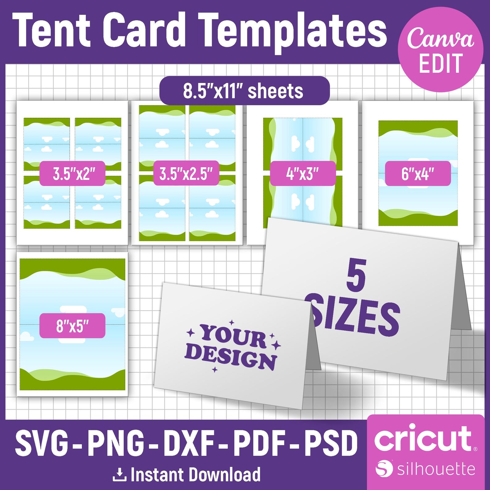 Tent Card Template, Food Label Card, Food Card Tent Signs, Folded Note ...