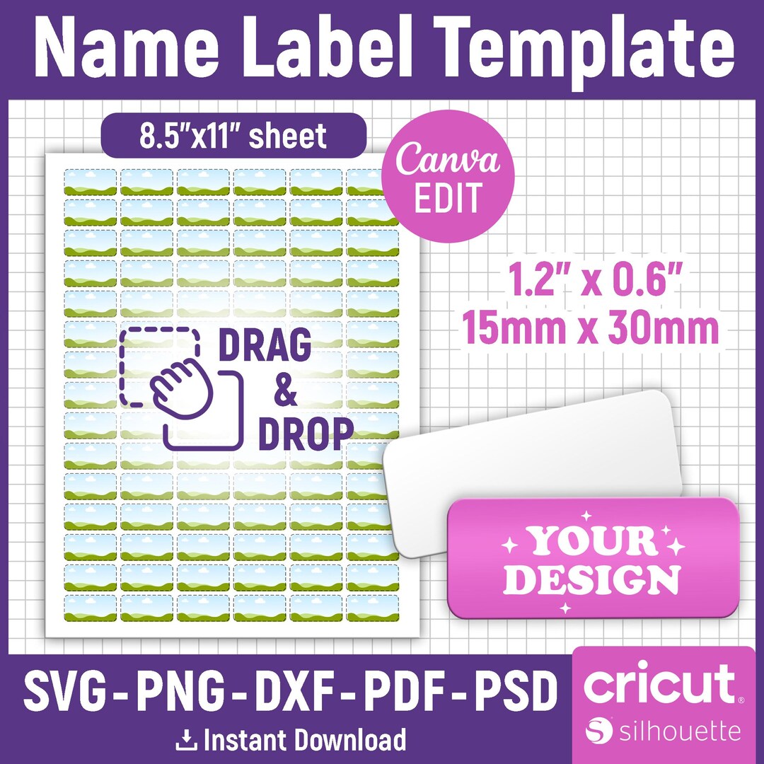 Name Labels Template, School Supply Labels Svg, School Label Template ...