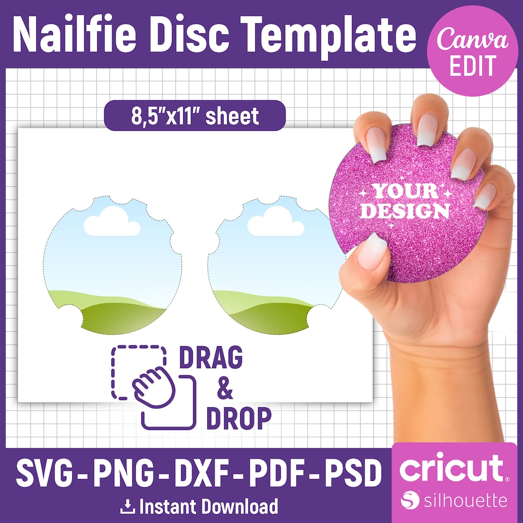 Nailfie Disc Template, Nailfie Template, Nail Technician, Beauty Salon ...