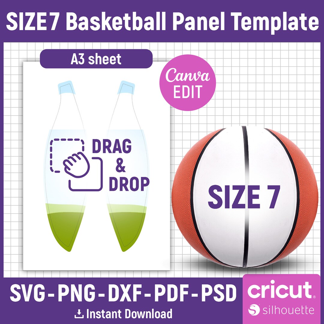 Size 7 Basketball Panel Template Svg, Blank Basketball Panel Template ...