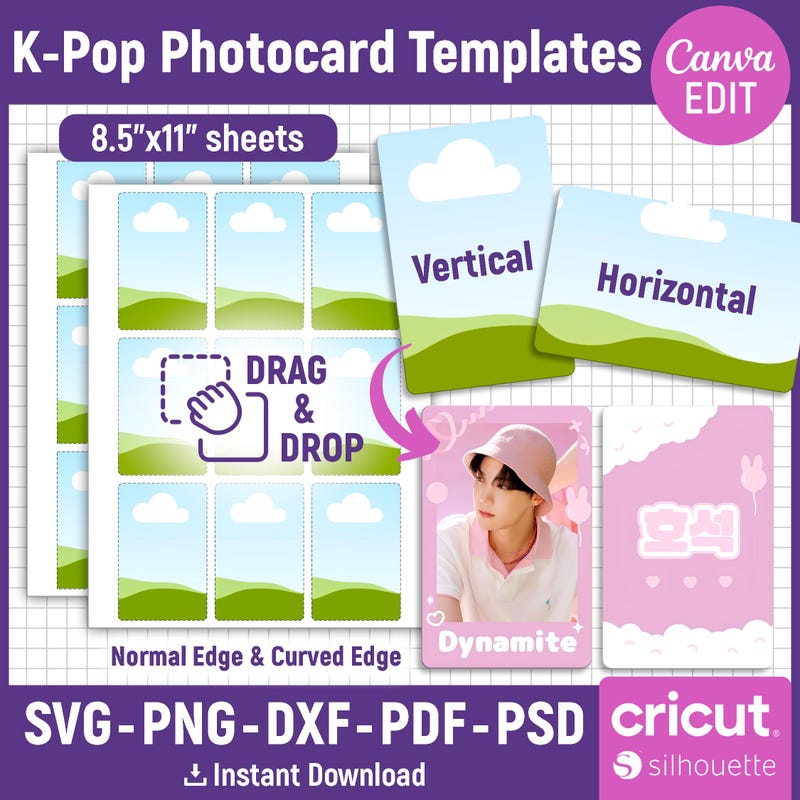 Photocard Template A4 - Etsy UK