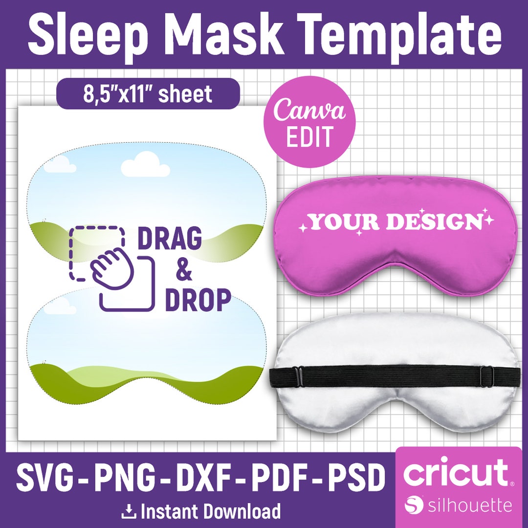 Sleeping Mask Svg, Sleep Eye Mask Template Sublimation, Customized Eye ...