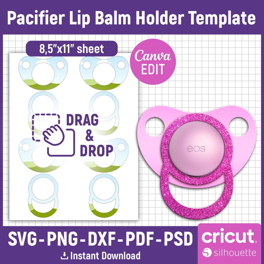 Pacifier Lip Balm Holder Template, Baby Pacifier Lip Balm Holder ...