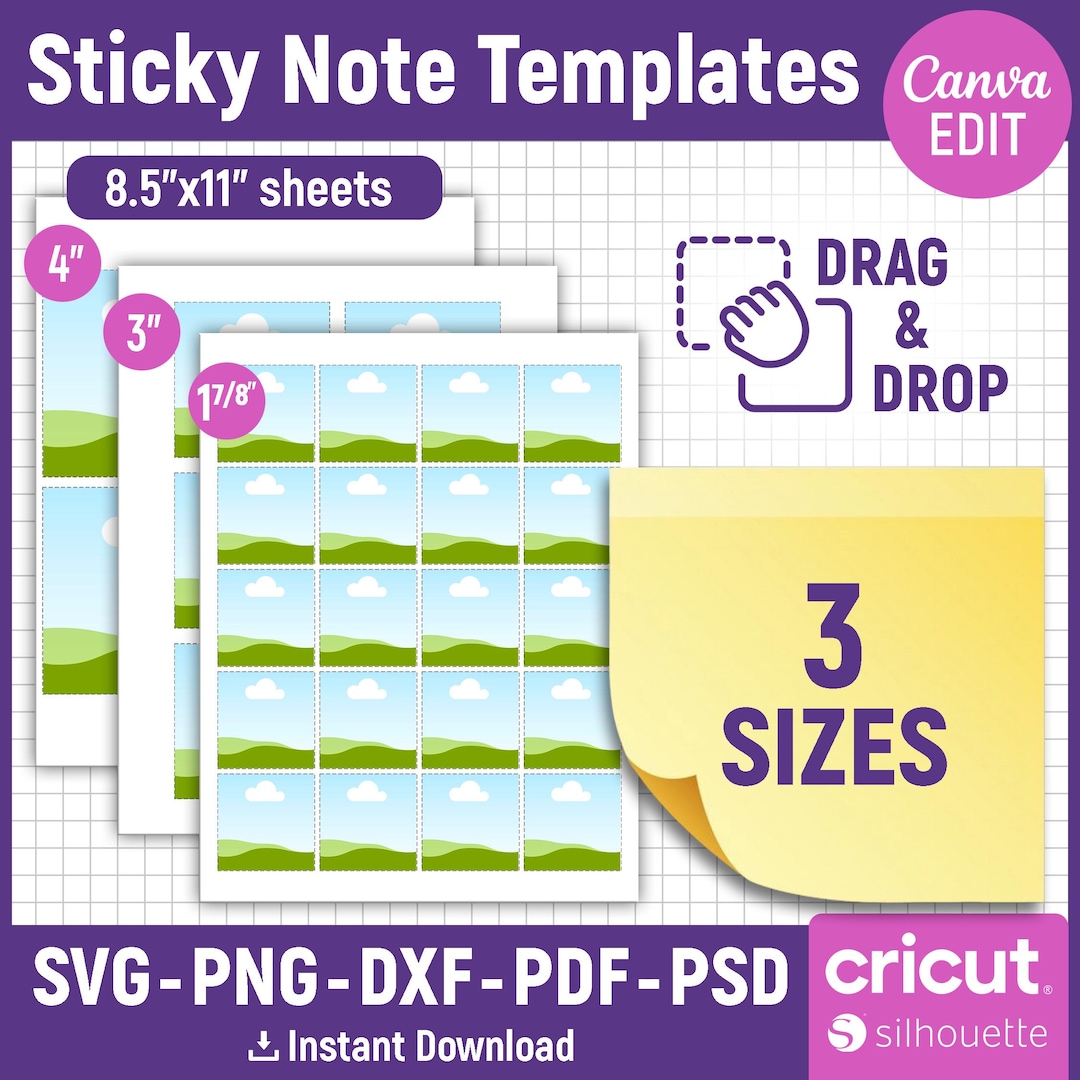 Sticky Note Template, Custom Sticky Notes, Sticky Note Blank, Note Page ...