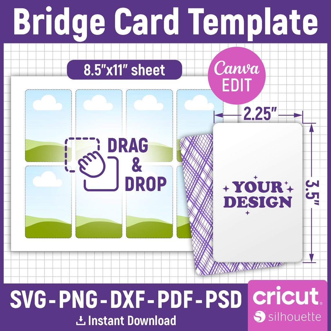 Blank Playing Card Template, Bridge Card Template Svg, Editable Trading ...