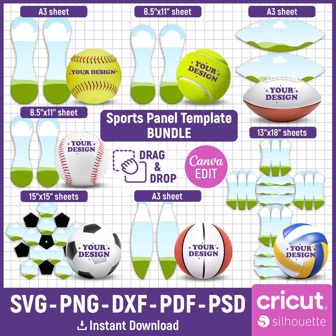 Sports Panel Template BUNDLE, Basketball Panel, Football Panel ...