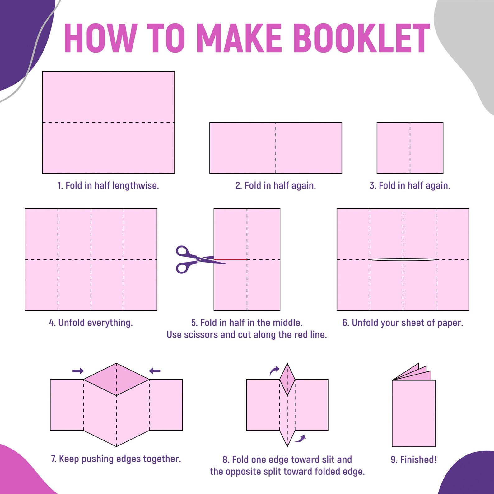 Booklet Template, Mini Coloring Book Template, Fold Book Template ...