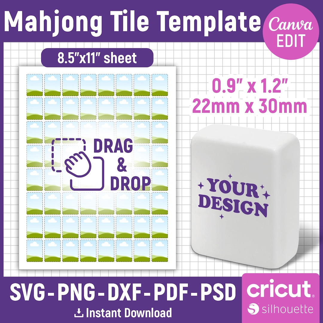 Mahjong Tile Template Svg, American Mahjong Tile Template, Mahjong Tile ...