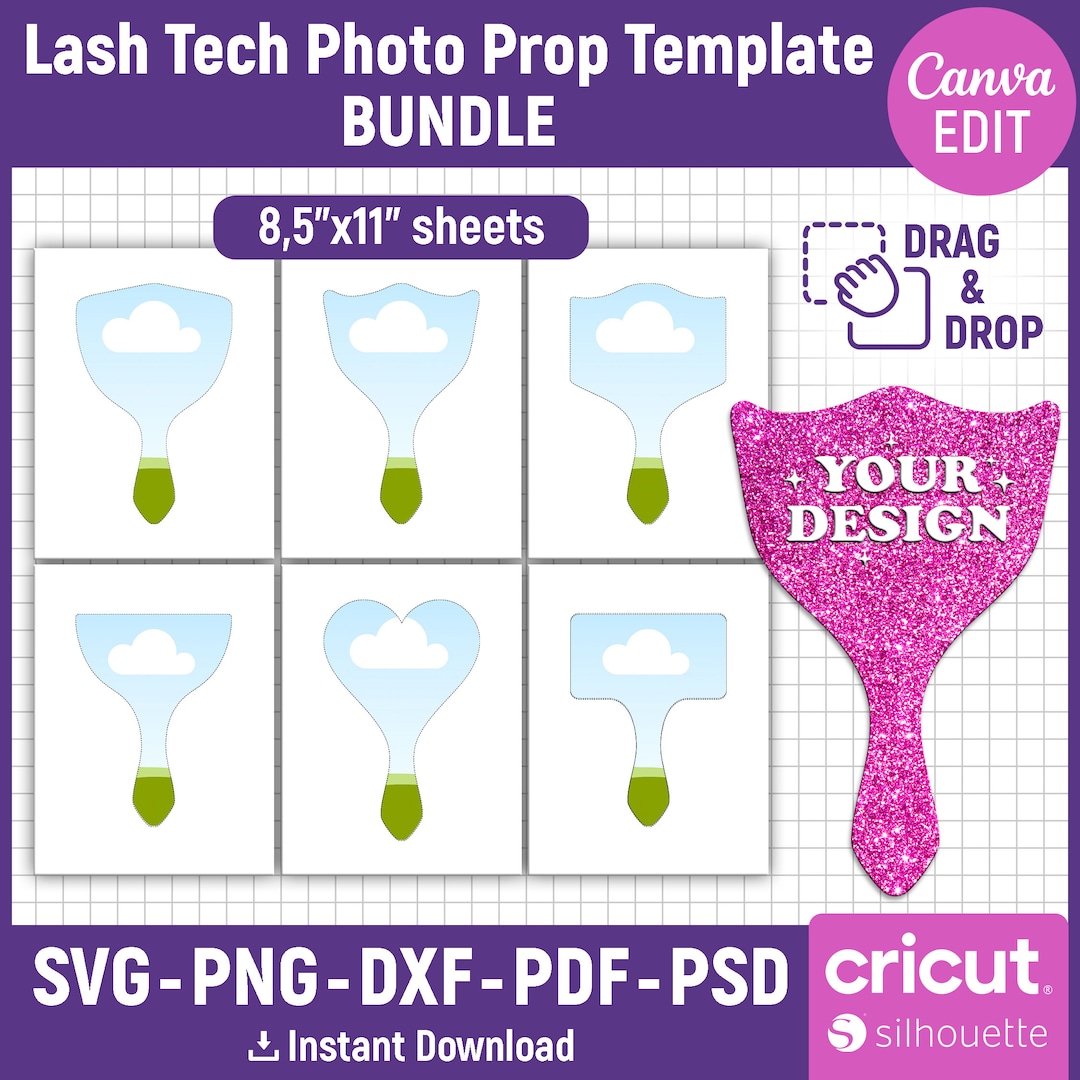 Lash Tech Photo Prop, Lash Tech Svg, Lash Tech Photo Paddle Prop Blank ...