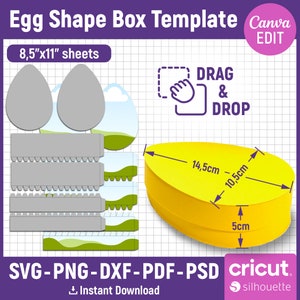 Egg Shape Box Template, Easter Gift Box Template, Chocolate Egg Box ...
