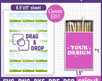 Matchbox Label Template, Match Book Svg, Matchbox Template, Match Box ...