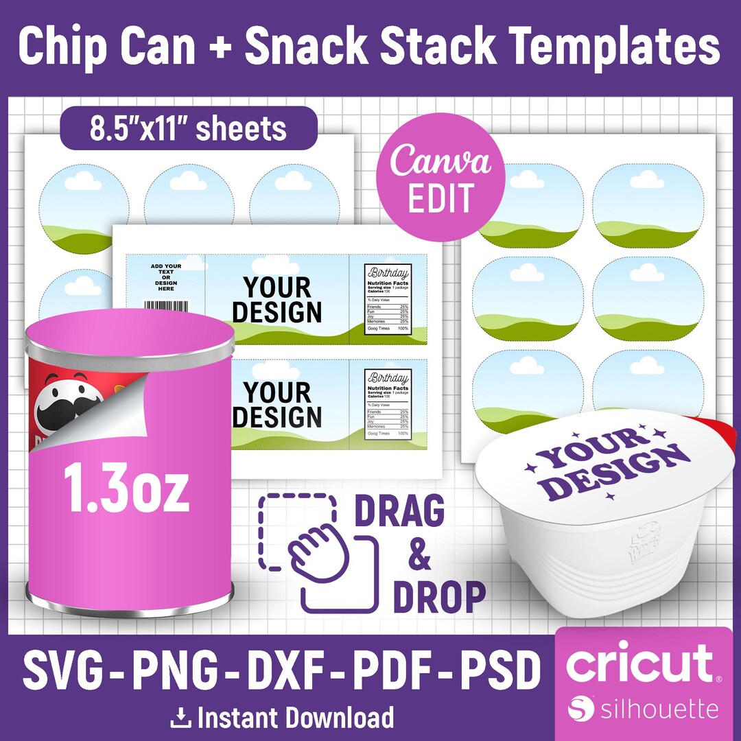 1.3oz Chip Can Wrap Template, Potato Chip Can, Can Label Template ...
