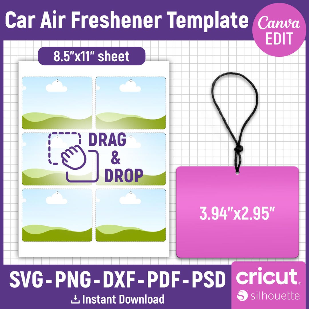 Car Air Freshener Template, Air Freshener Hang Template, Air Freshener ...
