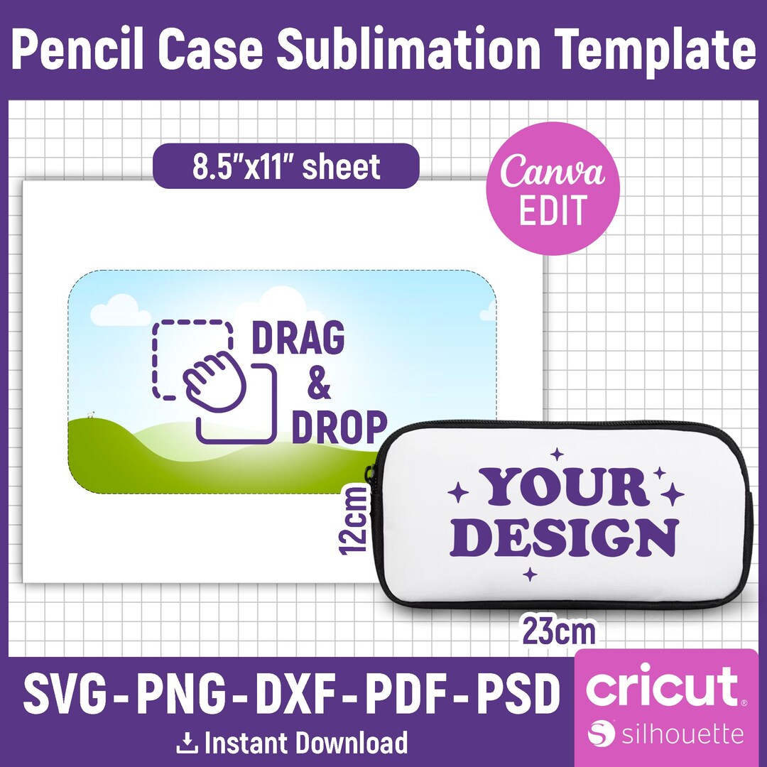 Pencil Case Sublimation Template, Pencil Box Template, Pencil Box ...