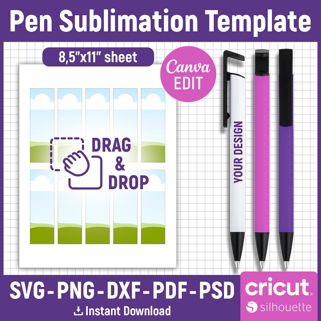 Pen Wrap Template, Pen Sublimation Template, Pen Wrapper Template ...