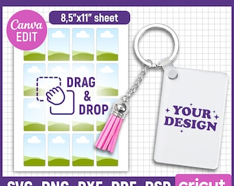 Rectangle Keychain Template, Keychain Template Svg, Sublimation ...