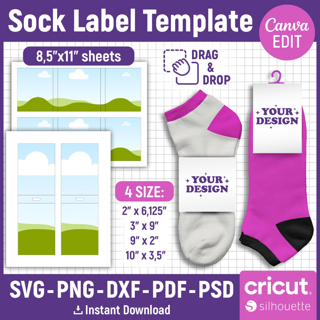Socks Label Template, Sock Tag Template, Cotton Socks Label Designs ...