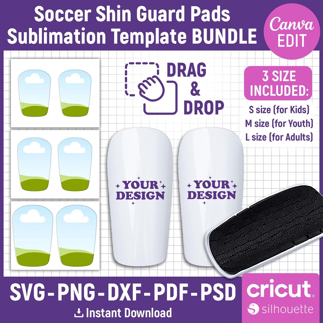 Soccer Shin Guard Pads Sublimation Template, Custom Shin Pads ...