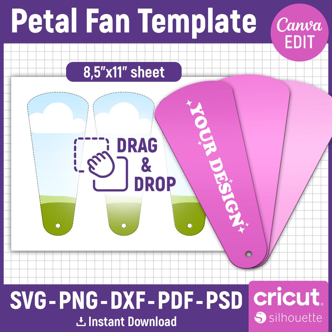 Petal Fan Template, Paddle Fan Template, Petal Fan Blank Template ...