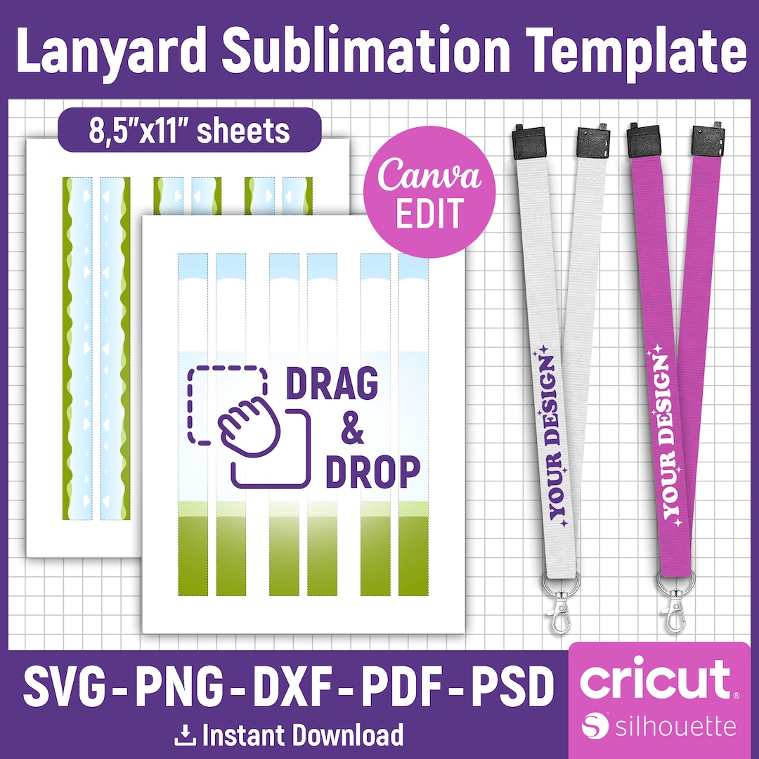 Lanyard Sublimation Template, Lanyard Template for Sublimation ...