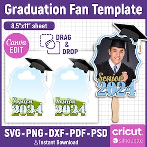 Grad Paddle Fan Template, Custom Grad Fan, Graduation Fan Template ...