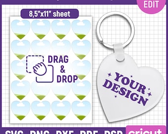 T-shirt Keychain Template, Keychain Template Svg, Keychain Sublimation ...