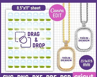 Rotating Circle Necklace Sublimation Template, Sublimation Photo ...