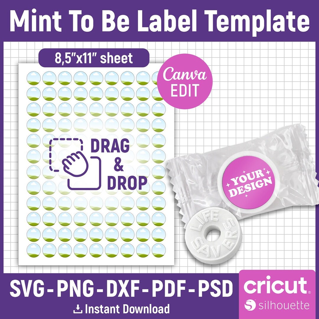 Mint to Be Label Template, Round Sticker Template, Circle Template Svg ...